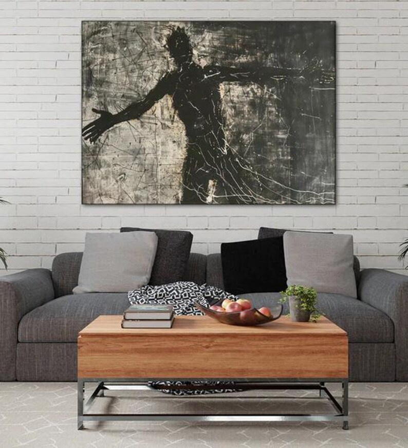 Abstract Human Silhouette Wall Art – Modern Black and White ...