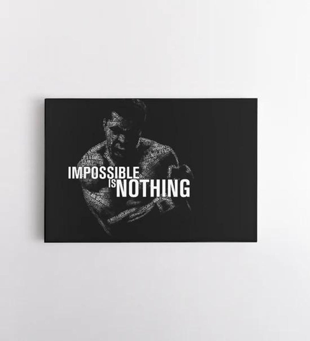 Impossible is Nothing Wall Art, Motivational Muhammad Ali Quote Poster ...