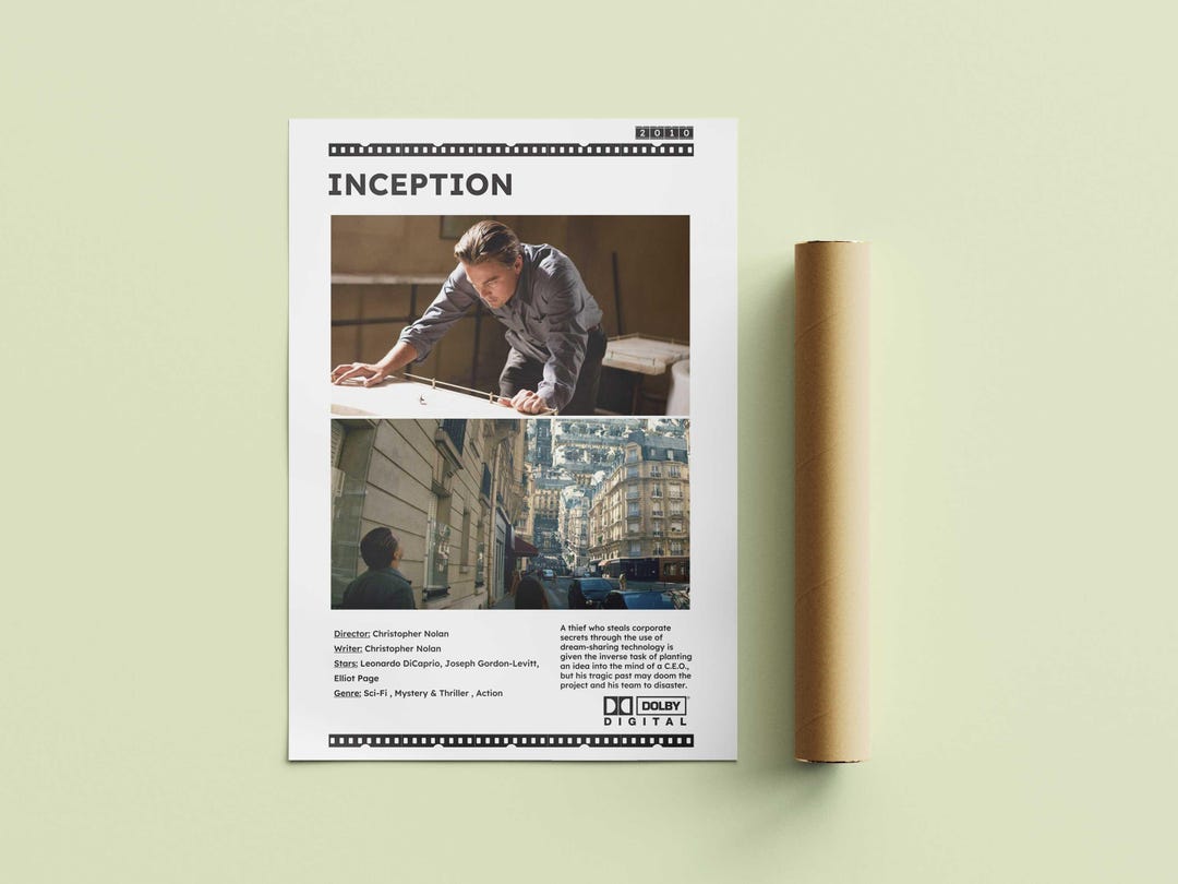 Inception Movie Poster, Digital Download, Sci-fi Film Print, Minimalist ...