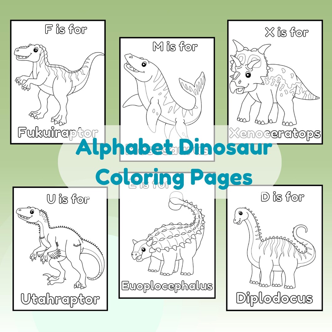 A to Z Dinosaurs: Fun and Educational Alphabet Dinosaur Coloring Pages ...