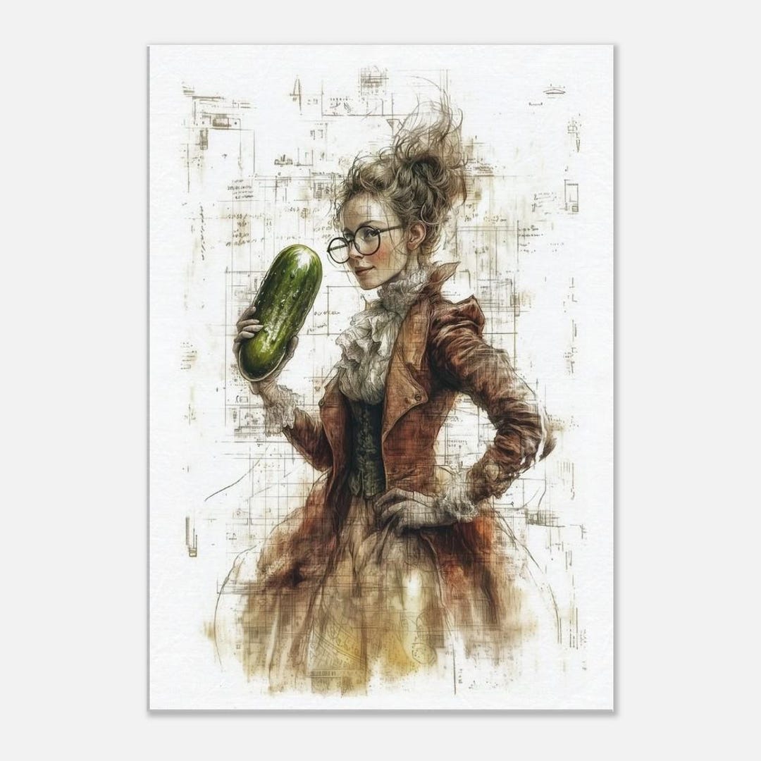 Victorian Lady With Enormous Pickle Canvas Print – Unique Artwork - Etsy