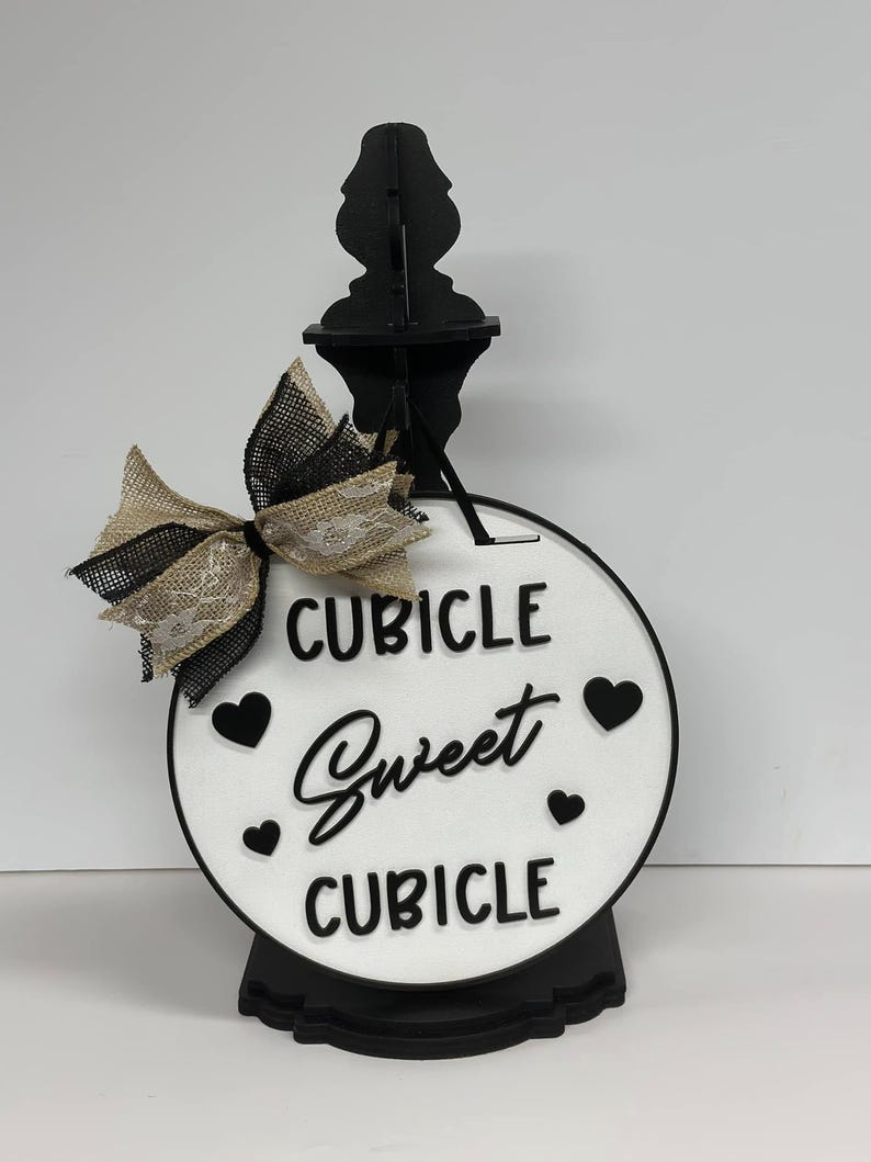 Cubicle Sweet Cubicle Sign and Stand - Etsy