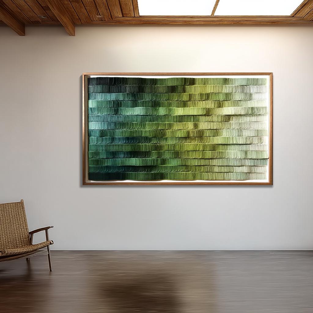 Green Gradient Wood Carving: 3D Wall Art Sculpture - Etsy