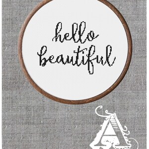 Hello Beautiful Cross Stitch Pattern - Etsy
