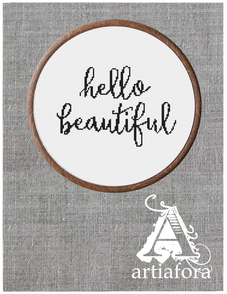 Hello Beautiful Cross Stitch Pattern - Etsy
