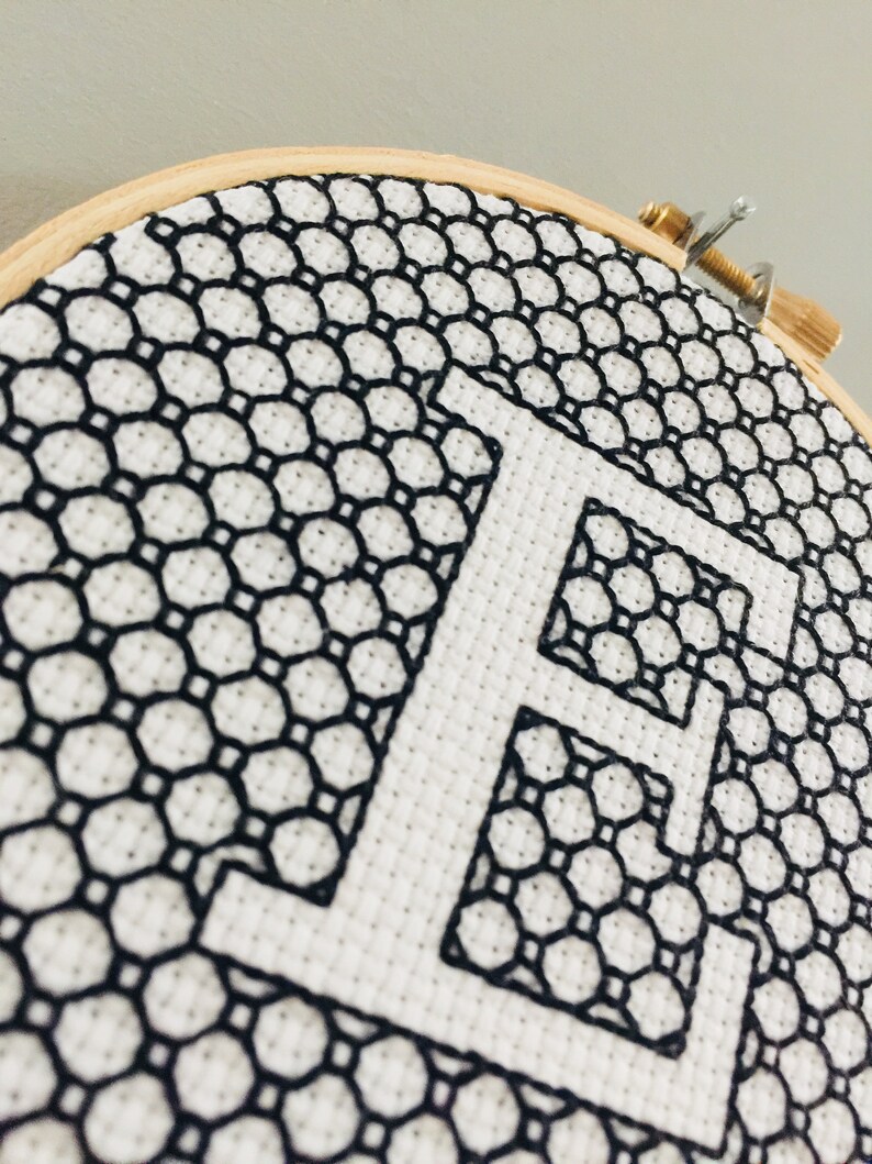 Custom Monogram Cross Stitch - Etsy