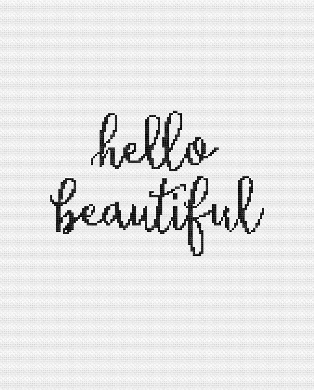 Hello Beautiful Cross Stitch Pattern - Etsy
