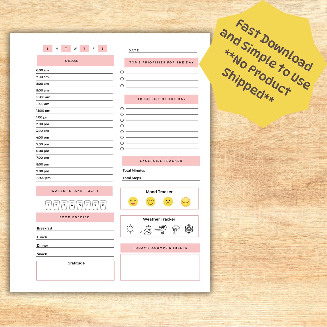 Ultimate Daily Planner Printable, Day Planner, Daily Schedule, 16-hour ...
