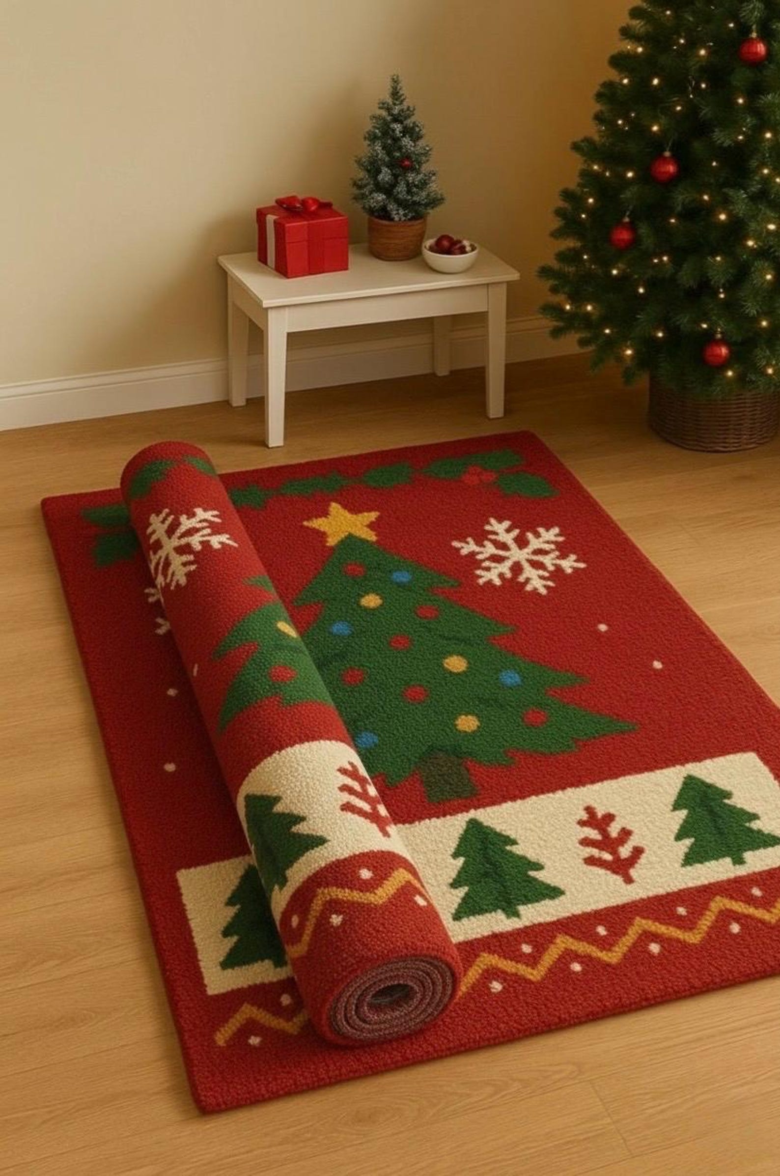 Modern Christmas Tree Design Hand Tufted Carpet & Rugs - Etsy
