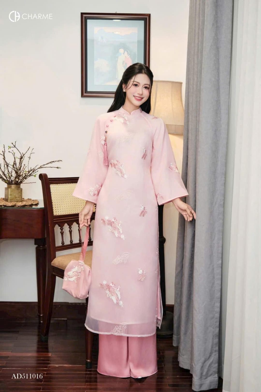 Light Pink Loosing Ao Dai for Women, Áo Dài Dáng Suông, Pants Included ...