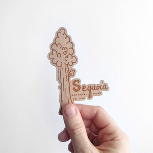 Sequoia Wood Sticker. National Park Decal. Sustainable Cherry Wood. - Etsy