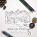 Arches National Park Coloring Sheet. Desert Coloring Page. - Etsy
