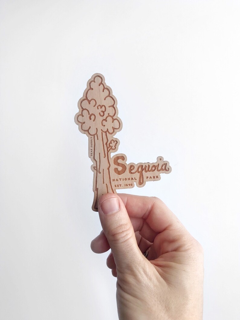 Sequoia Wood Sticker. National Park Decal. Sustainable Cherry Wood. - Etsy