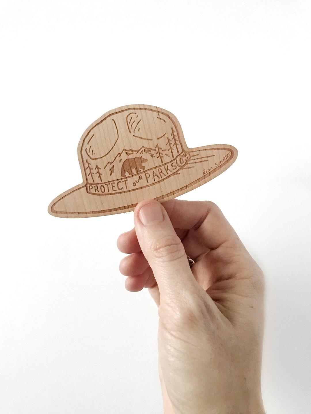 Protect Our Parks Wooden Sticker. Eco-friendly National Park Decal ...