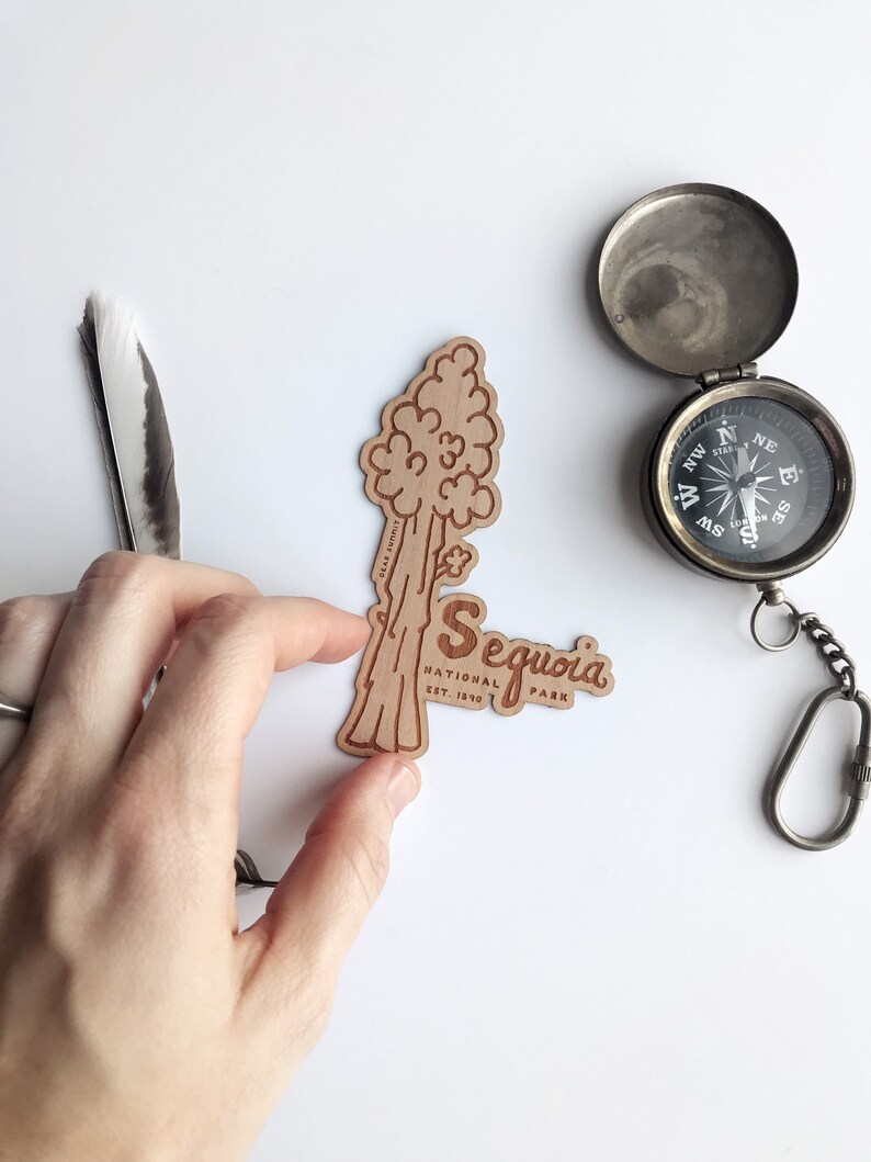 Sequoia Wood Sticker. National Park Decal. Sustainable Cherry Wood. - Etsy