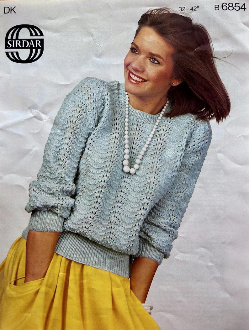 1980s Sweater Vintage Knitting Pattern - Etsy