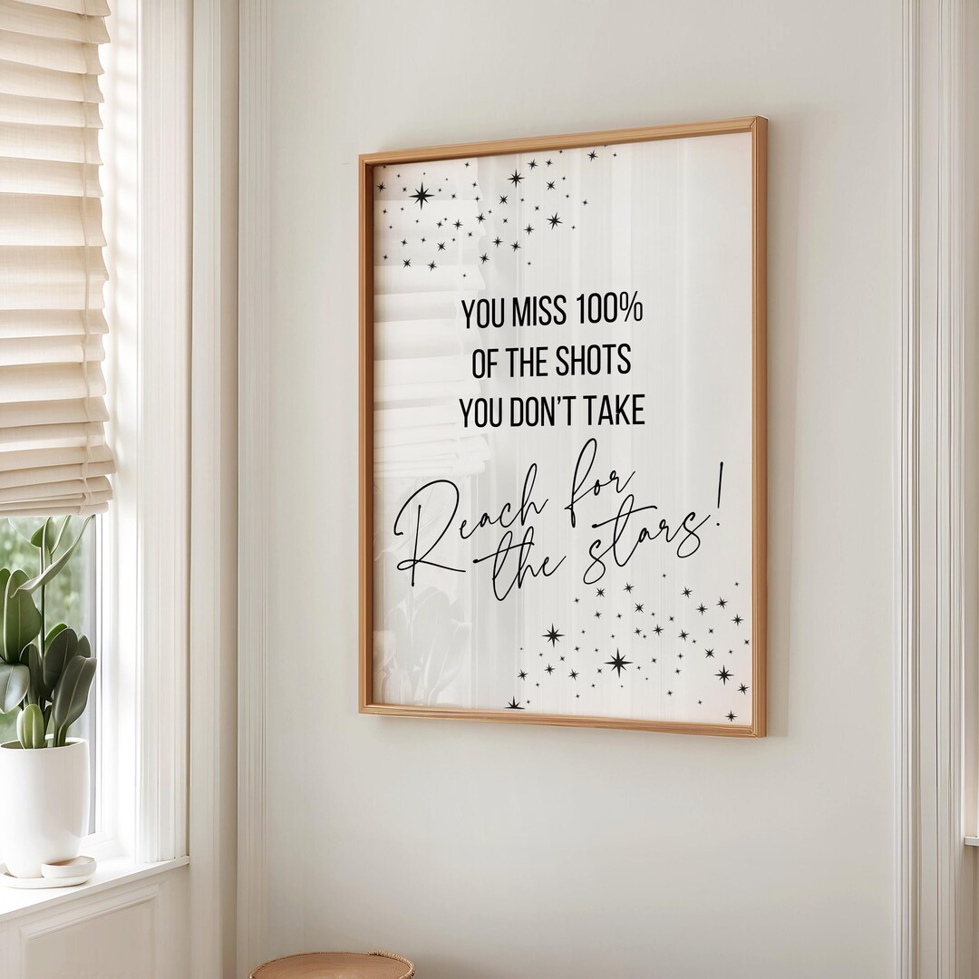 Motivational Art Printable - Reach for the Stars - Inspirational Wall ...