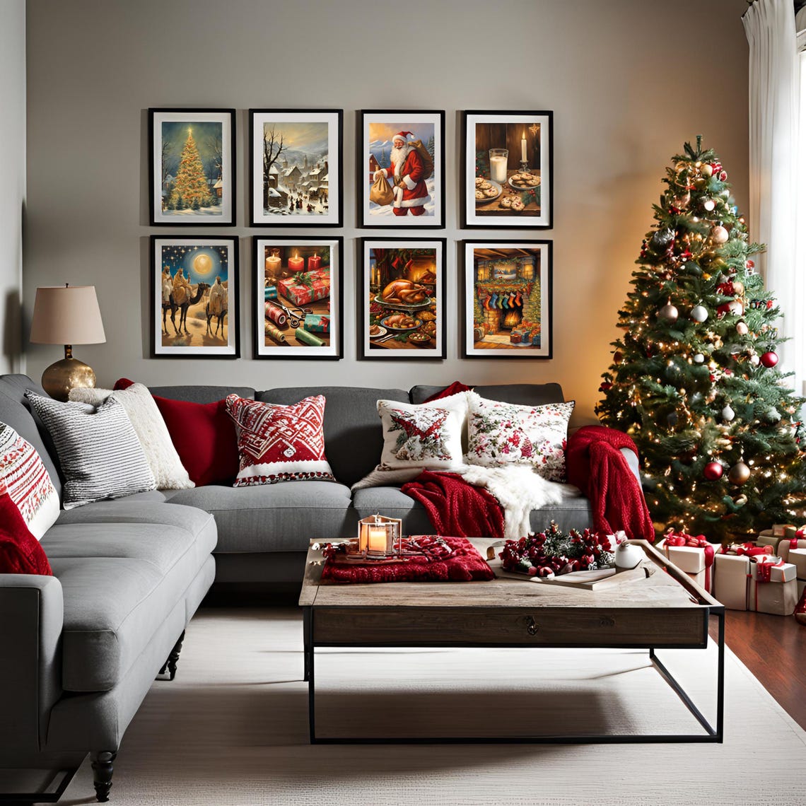 Printable Christmas Art Bundle - Christmas Wall Art - Print on Demand ...