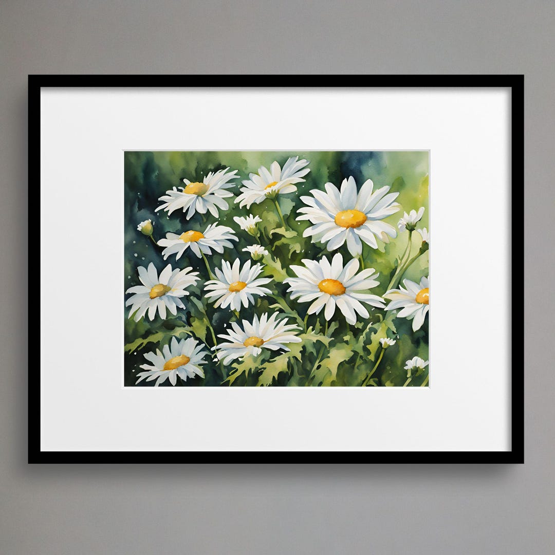 Daisies - Printable Artwork - Printable Wall Art - Digital Floral Print ...