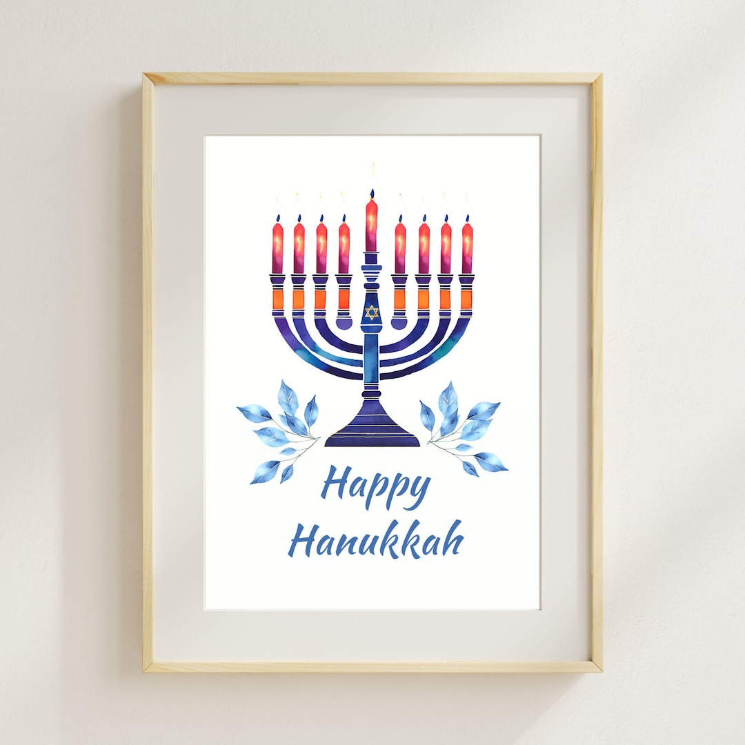 Printable Hanukkah Art Happy Hanukkah Wall Art Printable Chanukah ...