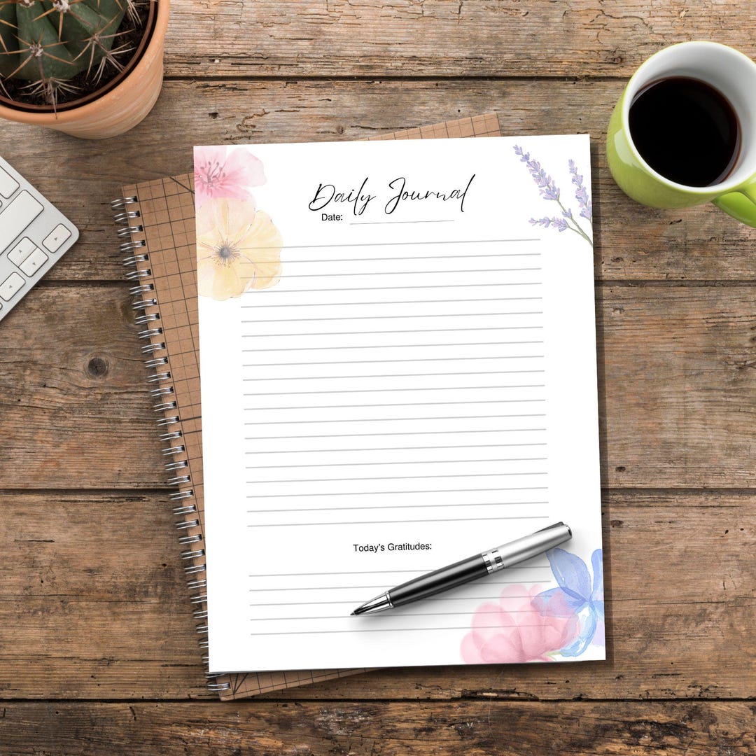 Printable Daily Journal Sheet Page Printable Diary Printable Planner ...