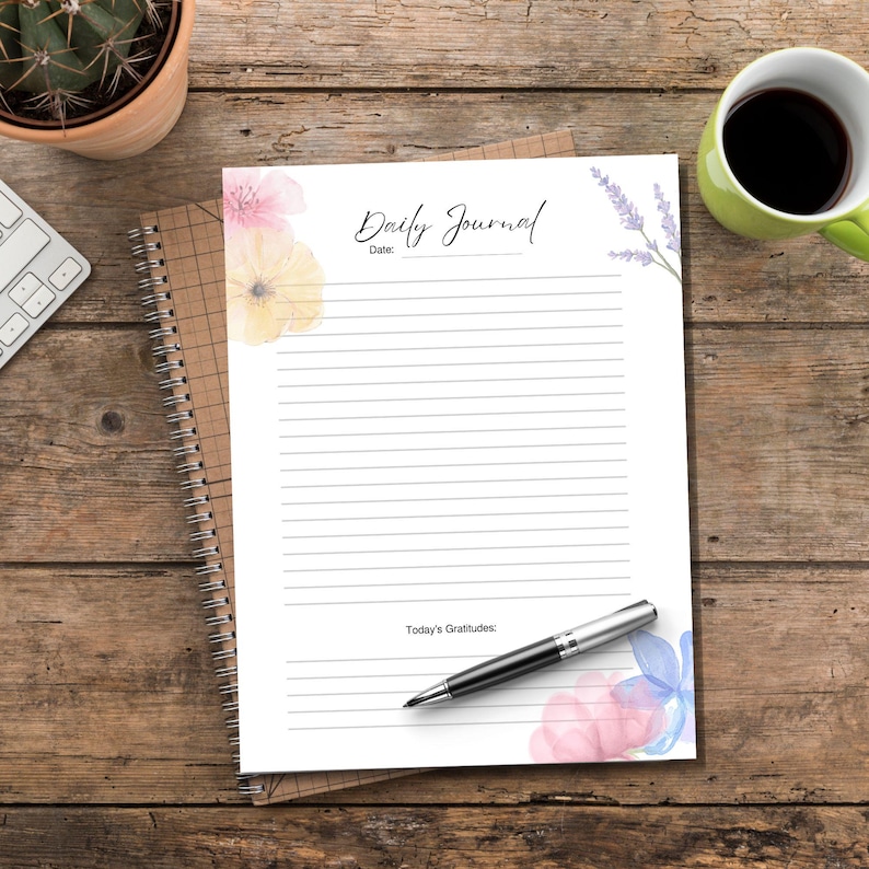 Printable Daily Journal Sheet Page Printable Diary Printable Planner ...