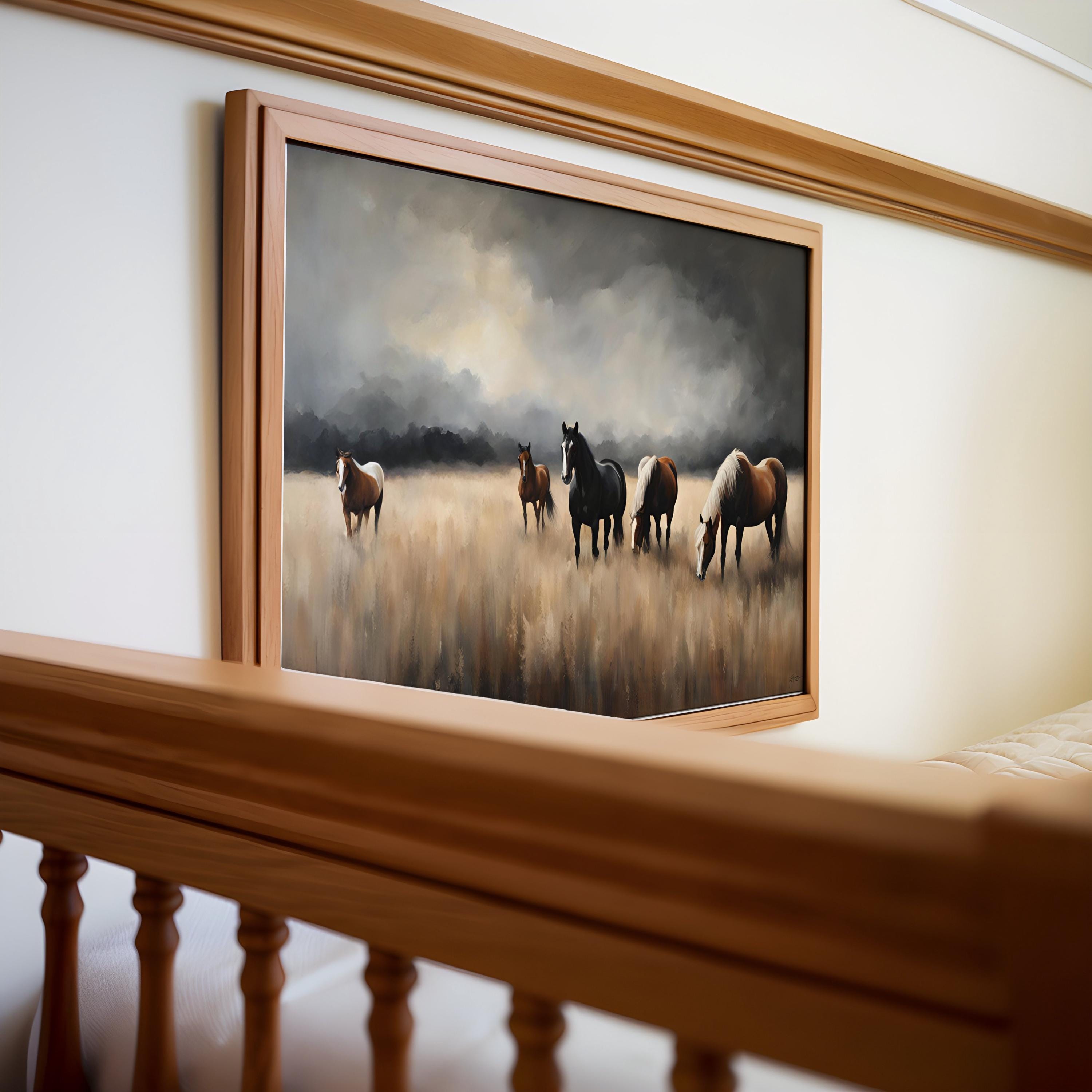 Vintage Horse Painting: Farmhouse Equestrian Art (digital Download) - Etsy