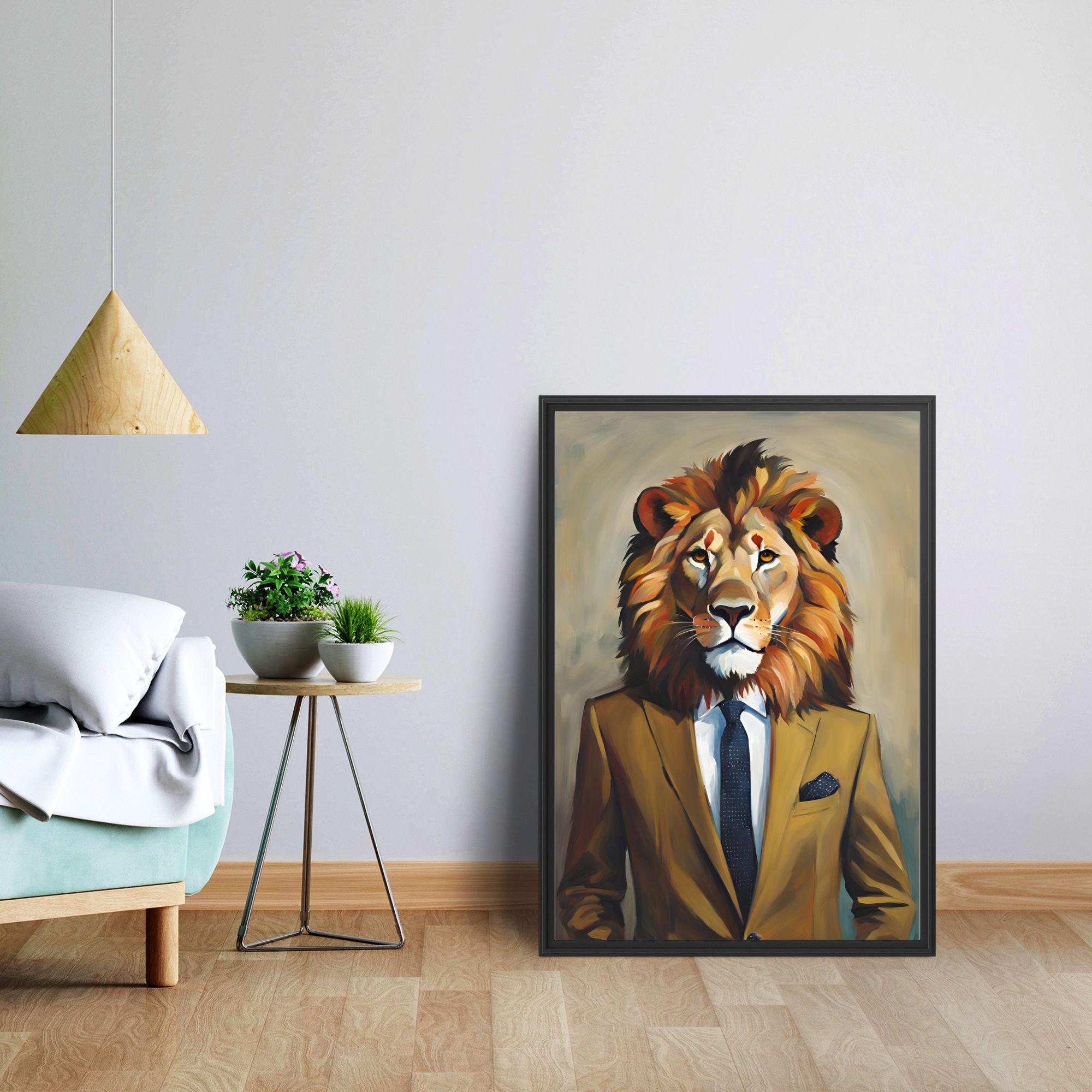 Funny Lion Art Printable - Modern Art - Silly Animal Digital Print ...