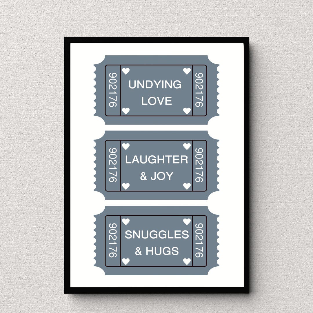 Love Ticket Printable Poster Digital Love Coupon Wall Art Romantic ...