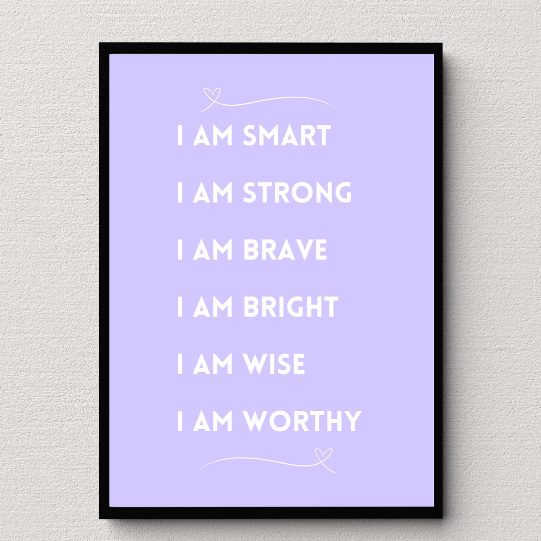 Affirmation Wall Art Printable - Motivational Inspirational Digital ...