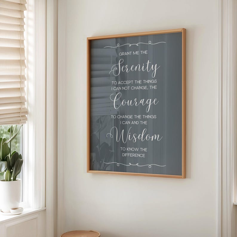 Serenity Prayer Printable Poster - Recovery Wall Art - Inspirational ...