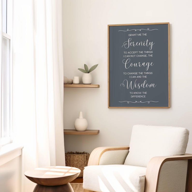 Serenity Prayer Printable Poster - Recovery Wall Art - Inspirational ...