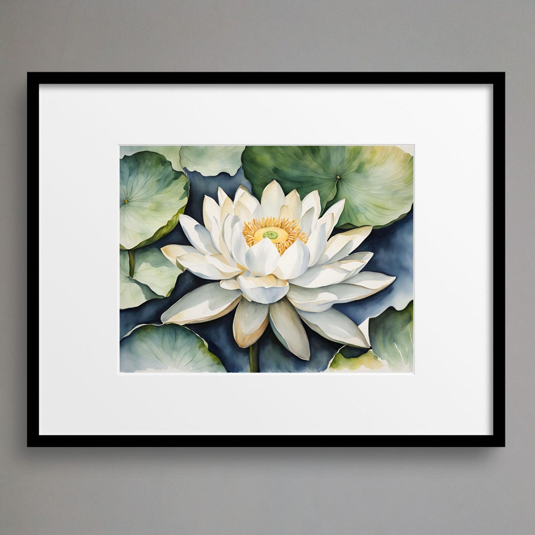Lotus Flower Printable Wall Art - Digital Floral Print - Floral Art ...
