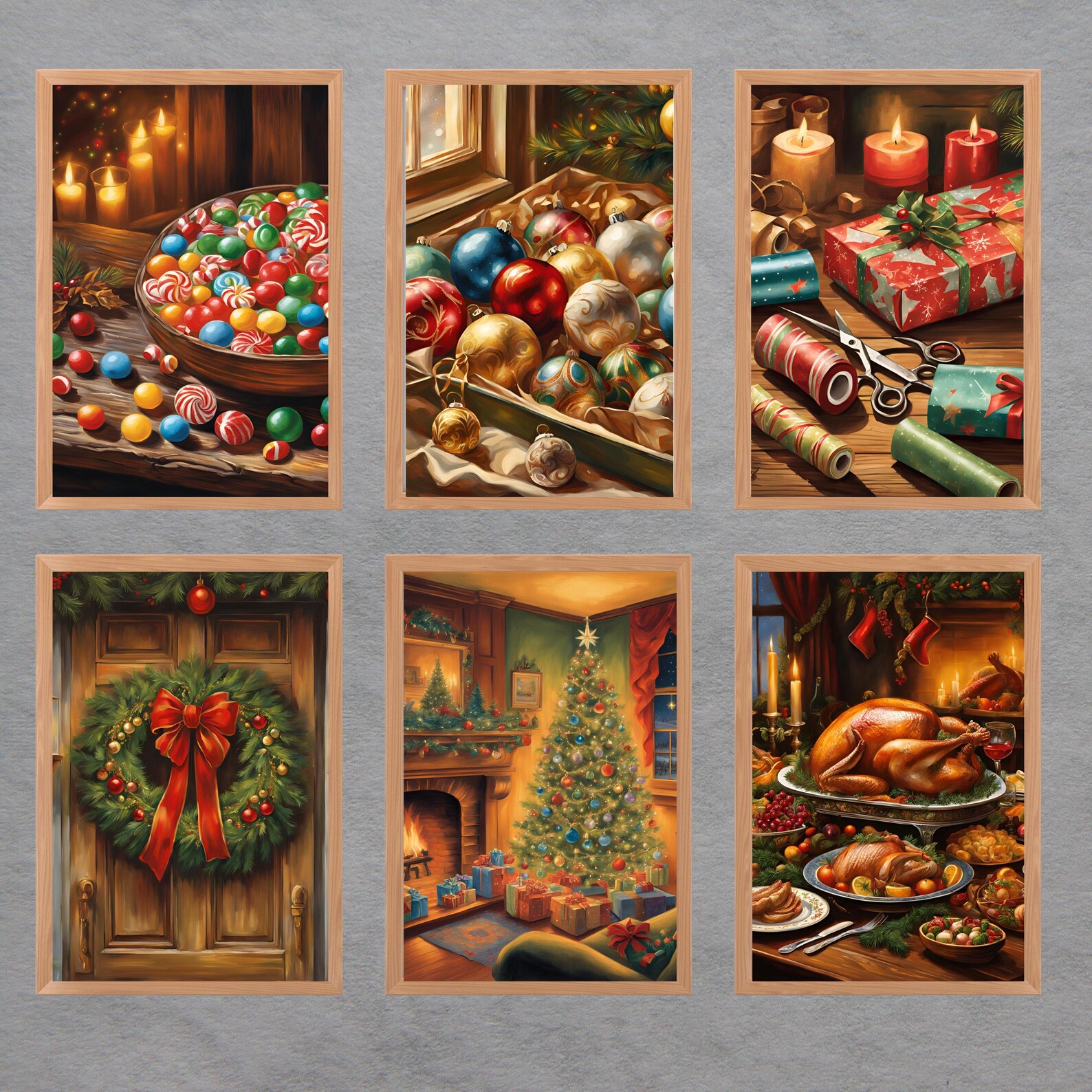 Printable Christmas Art Bundle - Christmas Wall Art - Print on Demand ...