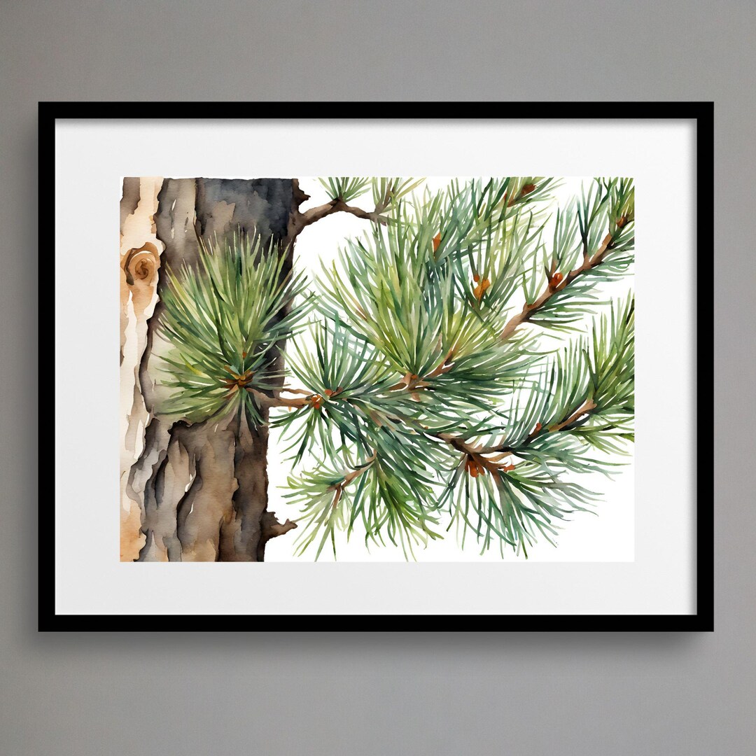 Printable Pine Tree Watercolor Printable Artwork Printable Wall Art ...