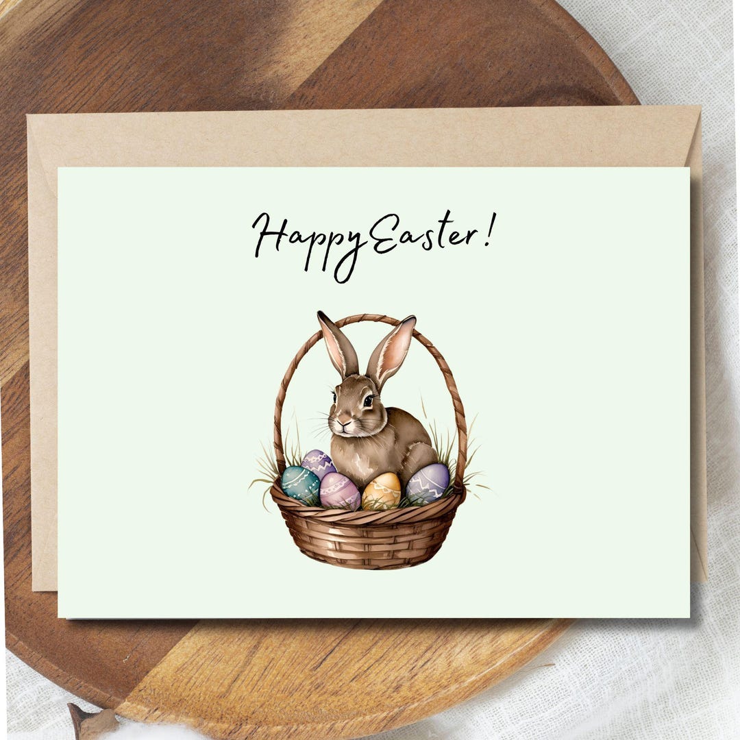 Happy Easter Card - Printable Easter Card - Digital Greeting Card 5 X 7 ...