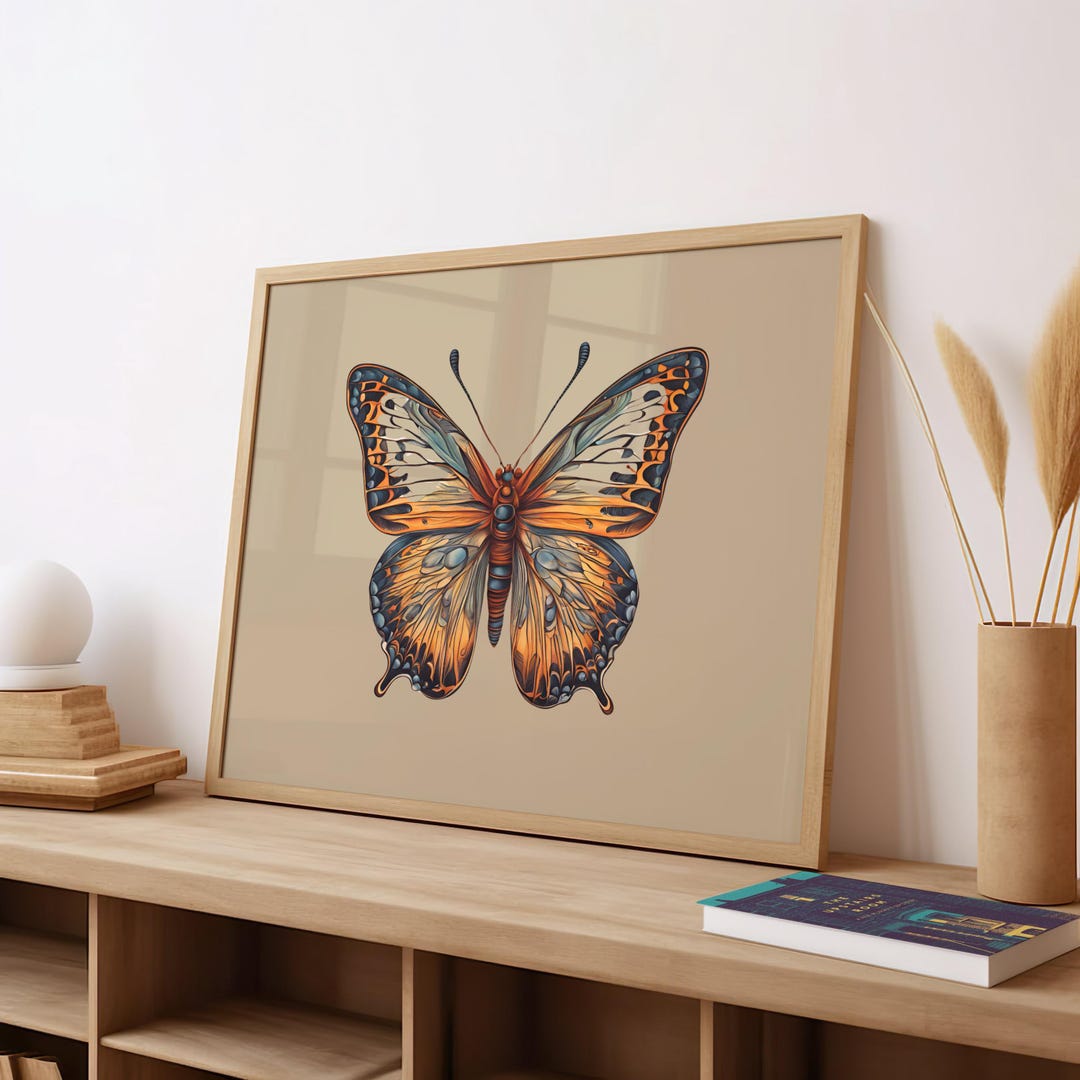 Butterfly Printable Art Antique-inspired Butterfly Illustration Nature ...
