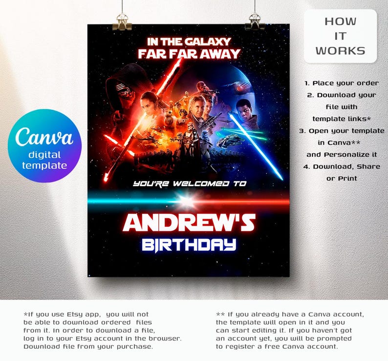 Printable Star Welcome Sign Template, Birthday Stormtrooper Wars Party ...