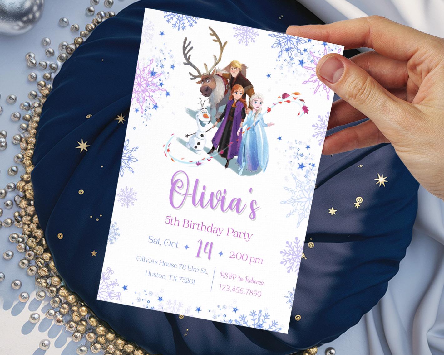 Princess Elsa Invite, Frozen Anna Invite Template, Girl Birthday ...
