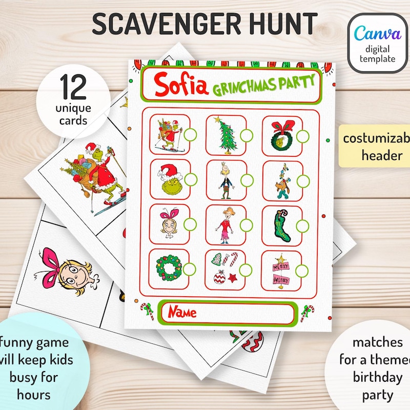 Grinch Scavenger Hunt - Etsy
