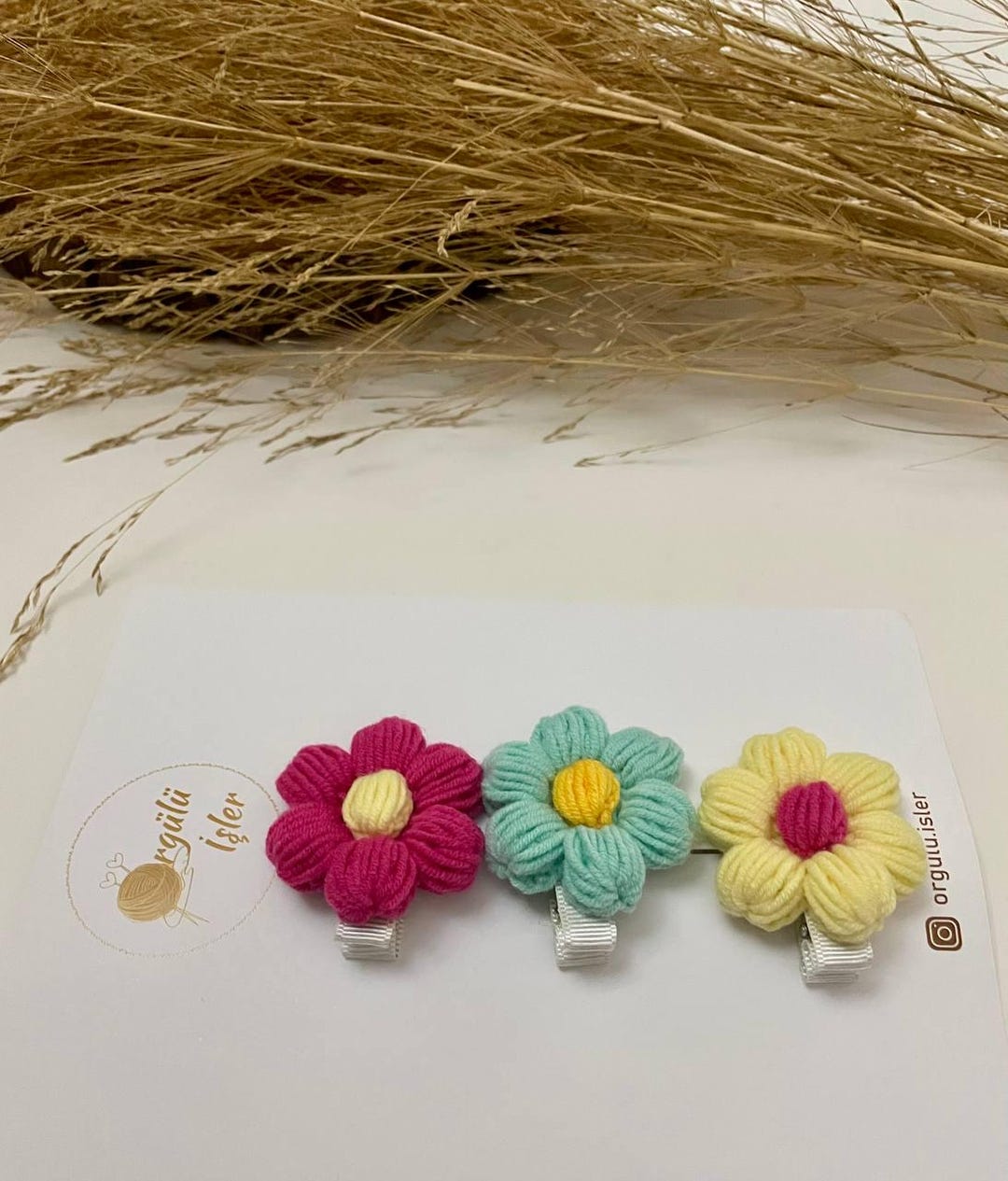 3 Hair Clips Made From Wool...all Are Handmade - Etsy