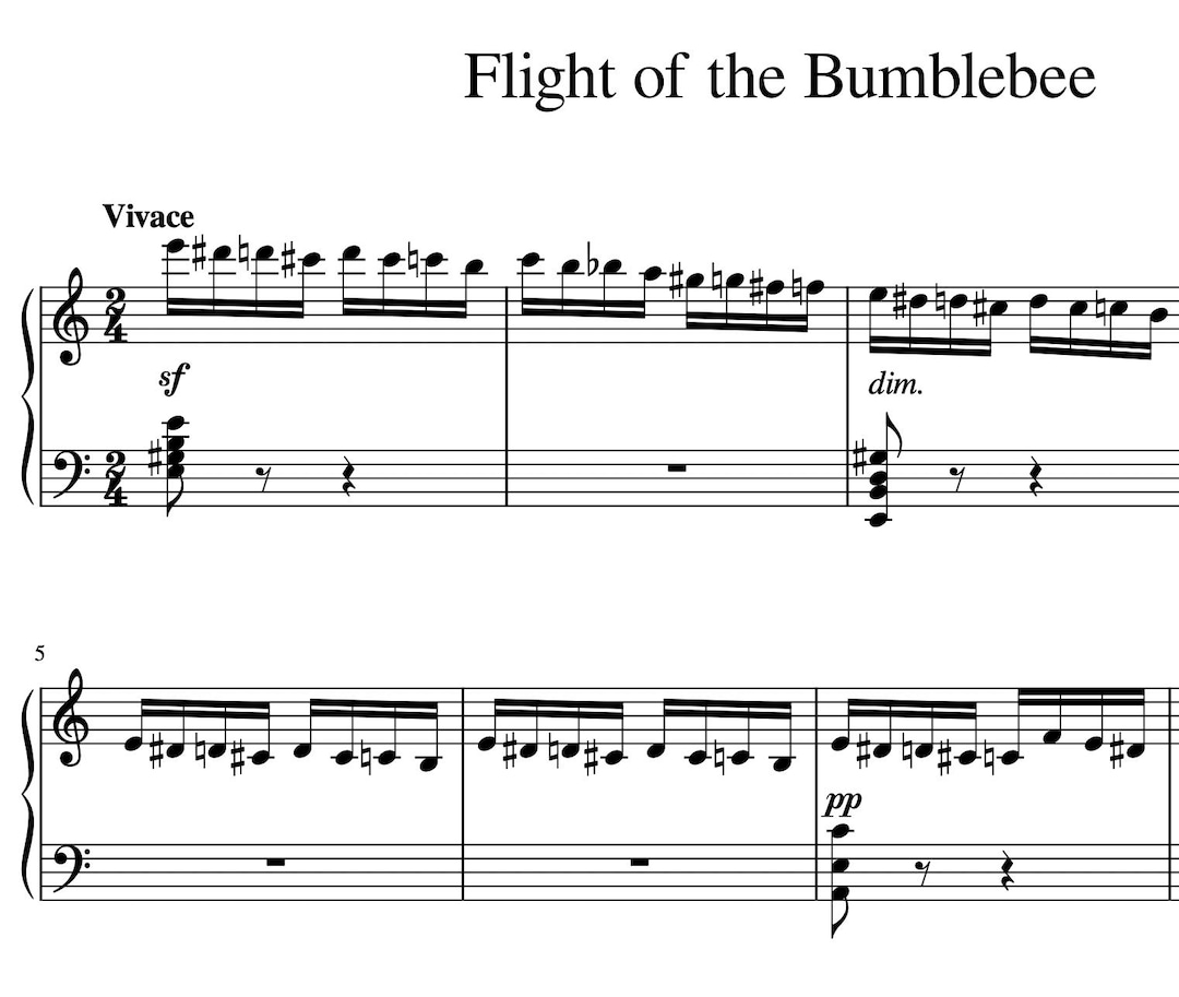Flight of the Bumblebee - Nikolai Rimsky-korsakov - Piano Sheet Music ...