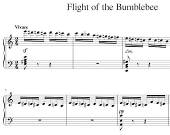Piano Music Sheets - Flight of the Bumblebee Arranged for Piano ...
