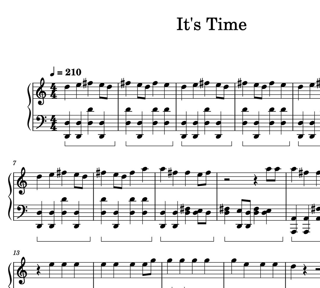 It's Time Imagine Dragons Piano Sheet Music instant Digital Download - Etsy