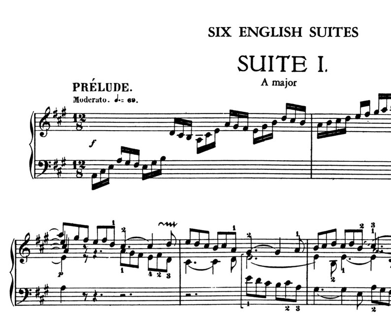 English Suites Book - J. S. Bach - Piano Sheet Music (instant Digital ...