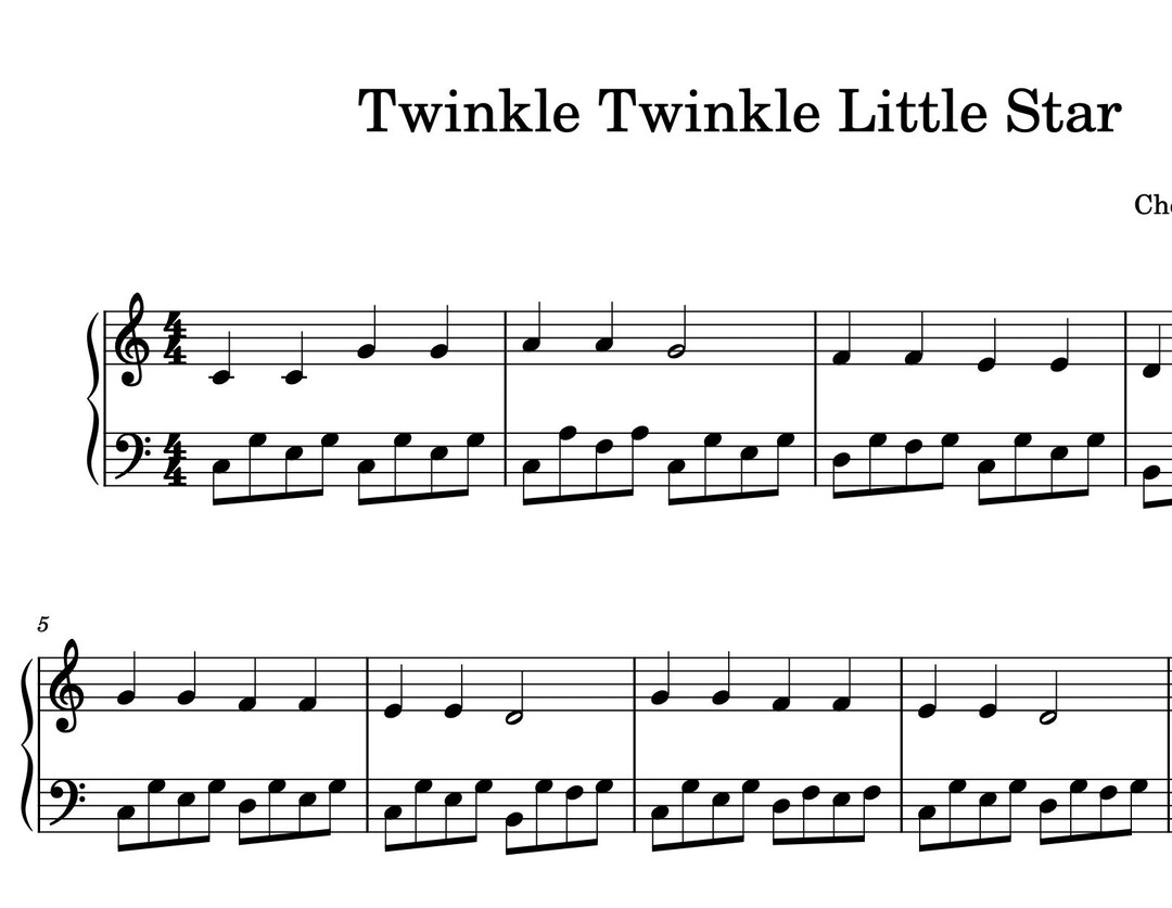 Twinkle Twinkle Little Star (beginner Version) - Piano Sheet Music ...