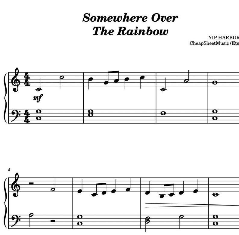 Somewhere Over the Rainbow (beginner Version) - the Wizard of Oz ...