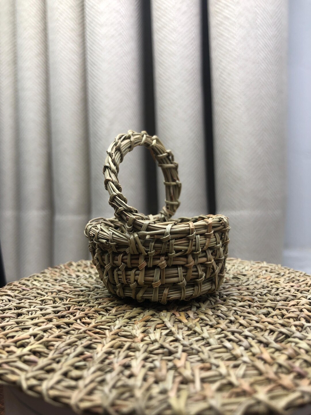 Pine Needle Bucket With Handle, Pinchusion Bucket, Decorative Bucket ...