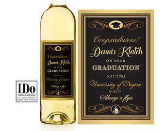 8 Mini Champagne Bottle Labelsclass of 2023 Labelsgraduation - Etsy