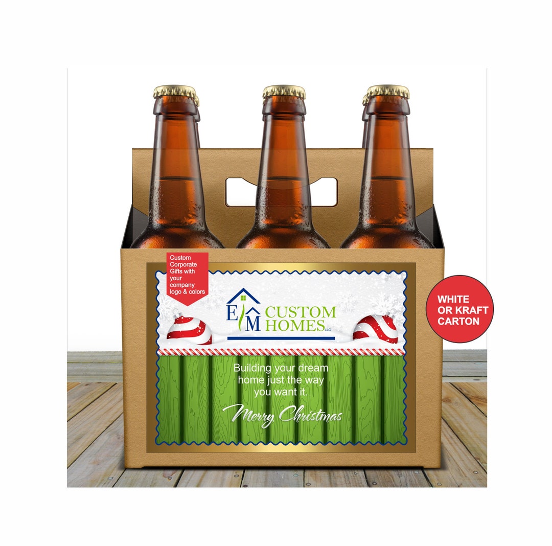 Corporate Beer Carton and Label Custom LOGO Six Pack Carrier - Etsy
